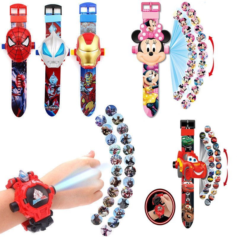 Disney SpiderMan Cartoon Child 3D Projection Watch Anime Superheroes M ...