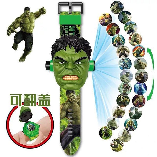 Disney SpiderMan Cartoon Child 3D Projection Watch Anime Superheroes M ...
