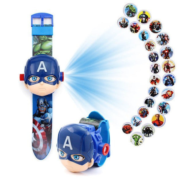 Disney SpiderMan Cartoon Child 3D Projection Watch Anime Superheroes M ...